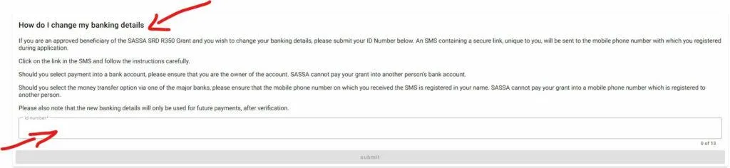 SRD Change Banking Details for Your R370 Grant Payments in 2024